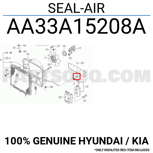 SEAL-AIR AA33A15208A | Hyundai / KIA Parts | PartSouq