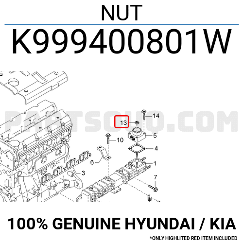 NUT K999400801W | Hyundai / KIA Parts | PartSouq