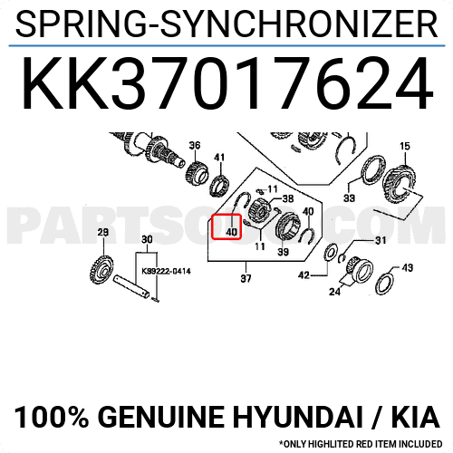 SPRING-SYNCHRONIZER KK37017624 | Hyundai / KIA Parts | PartSouq