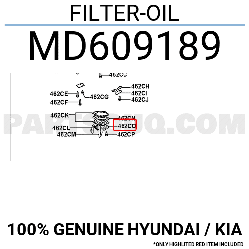 FILTER-OIL MD609189 | Hyundai / KIA Parts | PartSouq