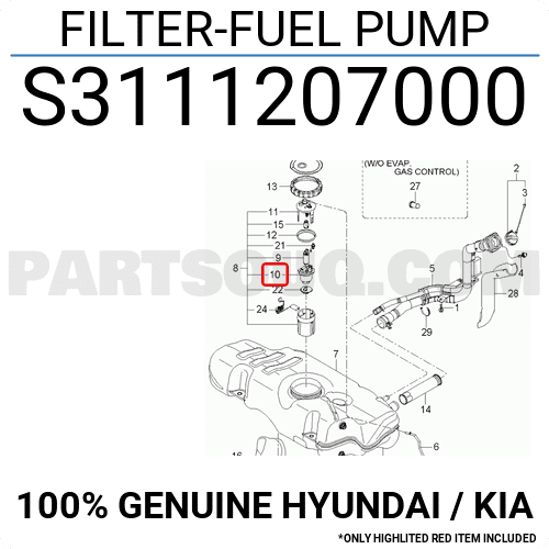 FILTER-FUEL PUMP S3111207000 | Hyundai / KIA Parts | PartSouq