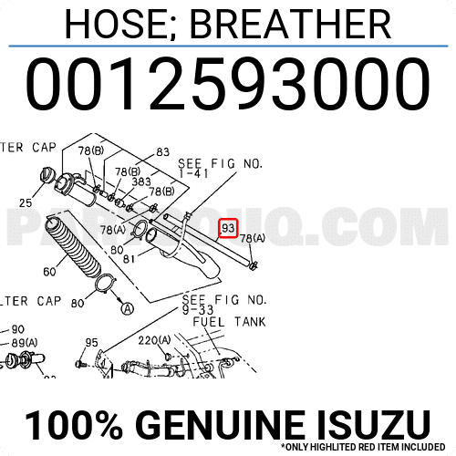 HOSE; BREATHER 0012593000 | Isuzu Parts | PartSouq