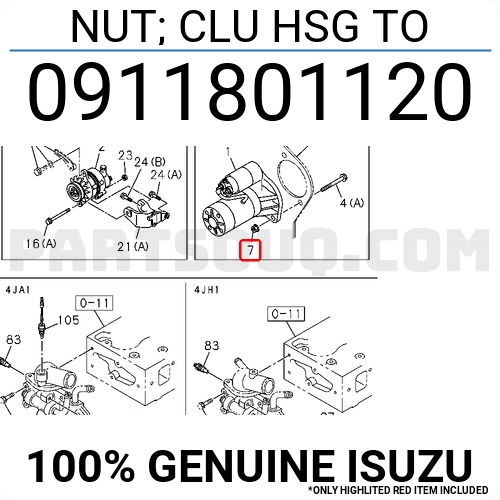 NUT; CLU HSG TO 0911801120 | Isuzu Parts | PartSouq