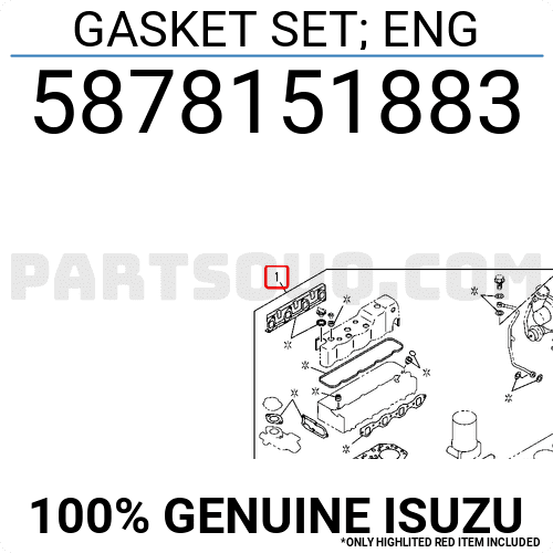 GASKET SET; ENG 5878151883 | Isuzu Parts | PartSouq