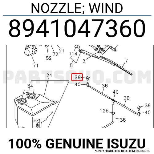 NOZZLE; WIND 8941047360 | Isuzu Parts | PartSouq