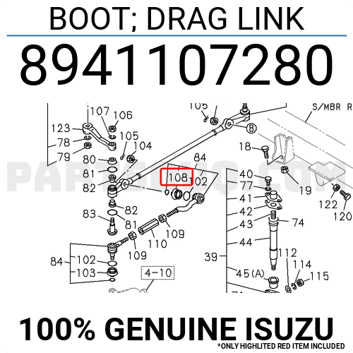 BOOT; DRAG LINK 8941107280 | Isuzu Parts | PartSouq
