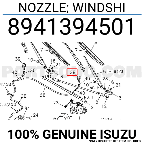 NOZZLE; WINDSHI 8941394501 | Isuzu Parts | PartSouq