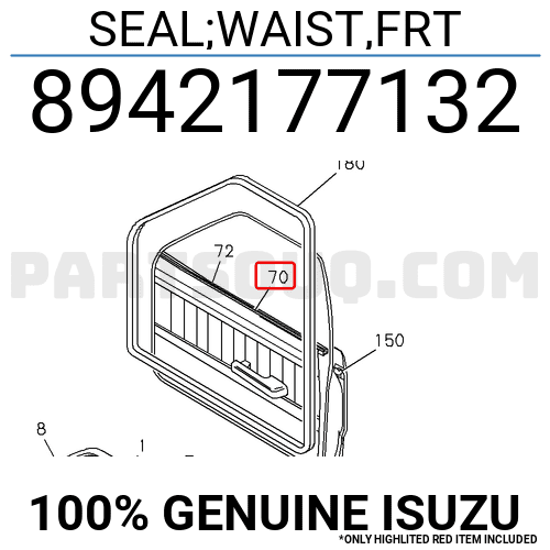 SEAL;WAIST,FRT 8942177132 | Isuzu Parts | PartSouq