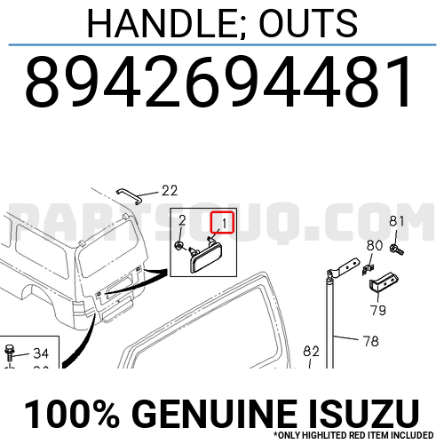 HANDLE; OUTS 8942694481 | Isuzu Parts | PartSouq