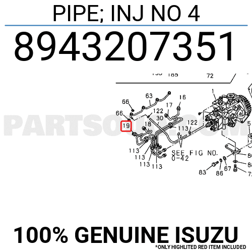 PIPE; INJ NO 4 8943207351 | Isuzu Parts | PartSouq
