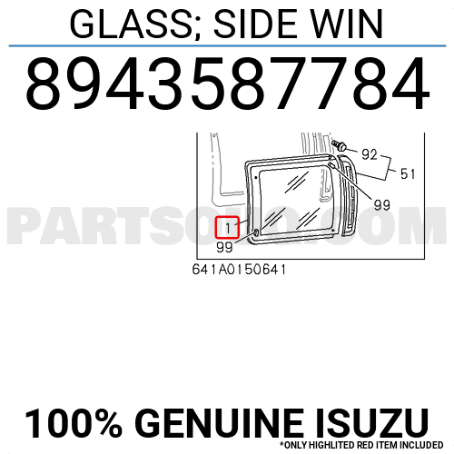GLASS; SIDE WIN 8943587784 | Isuzu Parts | PartSouq