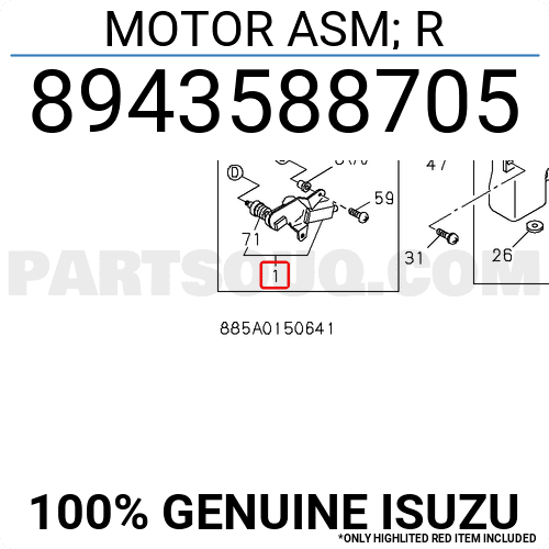 MOTOR ASM; R 8943588705 | Isuzu Parts | PartSouq