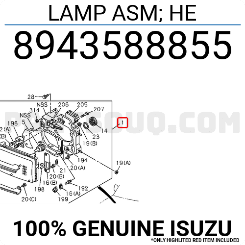 LAMP ASM; HE 8943588855 | Isuzu Parts | PartSouq