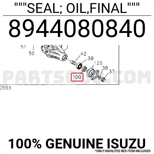 SEAL; OIL,FINAL 8944080840 | Isuzu Parts | PartSouq