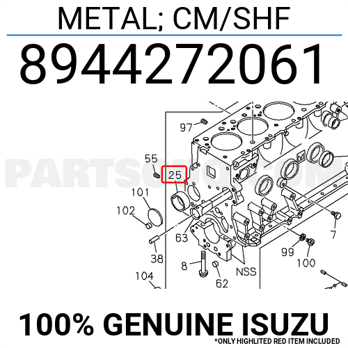 METAL; CM/SHF 8944272061 | Isuzu Parts | PartSouq
