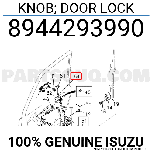 KNOB; DOOR LOCK 8944293990 | Isuzu Parts | PartSouq