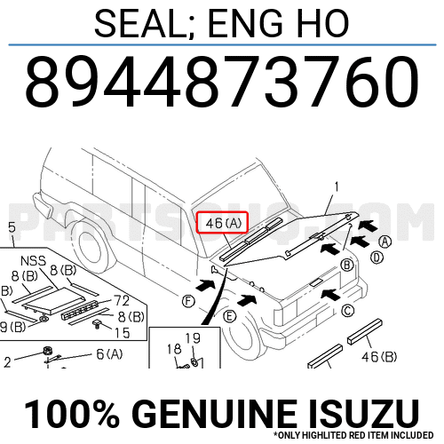 SEAL; ENG HO 8944873760 | Isuzu Parts | PartSouq