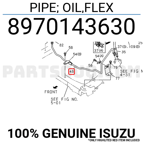 PIPE; OIL,FLEX 8970143630 | Isuzu Parts | PartSouq