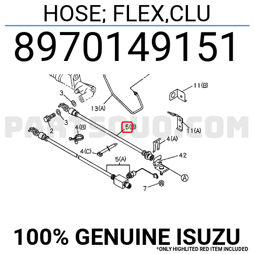 HOSE; FLEX,CLU 8970149151 | Isuzu Parts | PartSouq