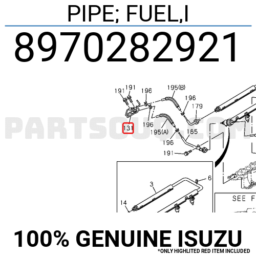 PIPE; FUEL,I 8970282921 | Isuzu Parts | PartSouq