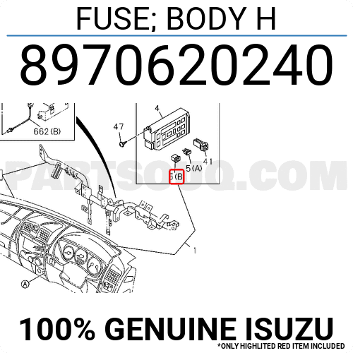 FUSE; BODY H 8970620240 | Isuzu Parts | PartSouq