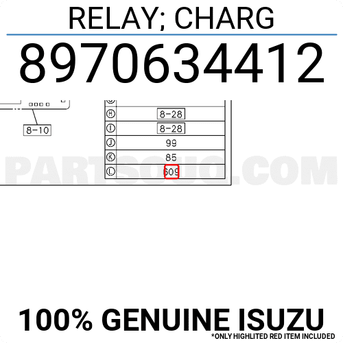 RELAY; CHARG 8970634412 | Isuzu Parts | PartSouq
