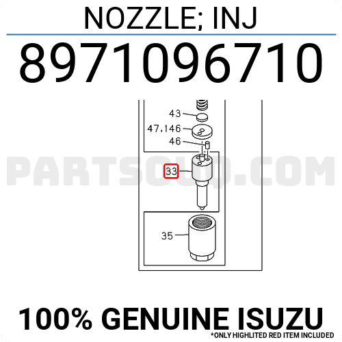 NOZZLE; INJ 8971096710 | Isuzu Parts | PartSouq