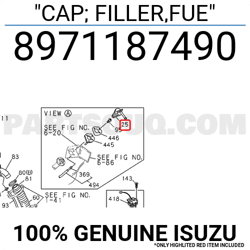CAP; FILLER,FUE 8971187490 | Isuzu Parts | PartSouq