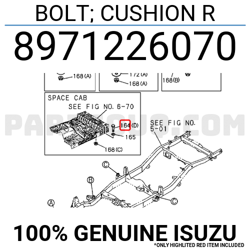 BOLT; CUSHION R 8971226070 | Isuzu Parts | PartSouq