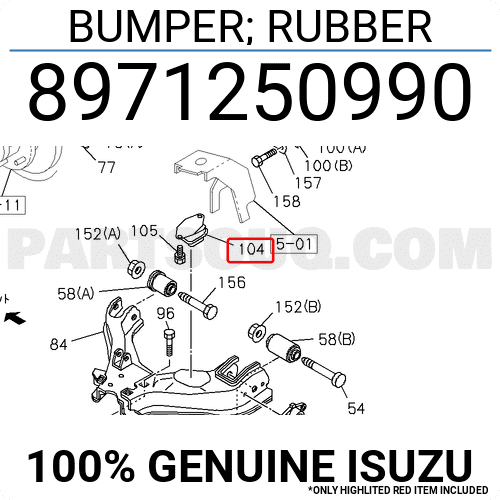 BUMPER; RUBBER 8971250990 | Isuzu Parts | PartSouq