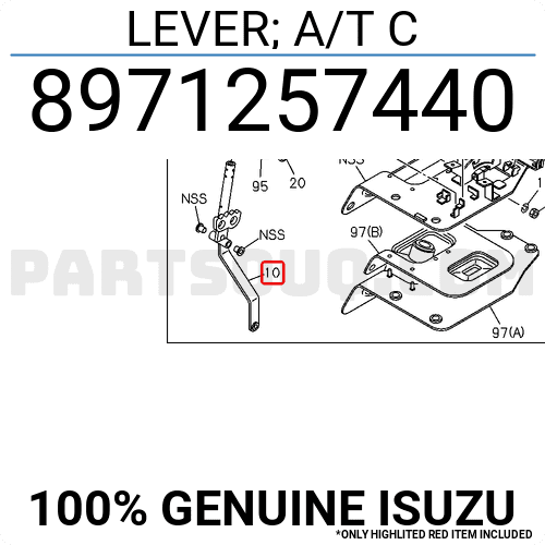 LEVER; A/T C 8971257440 | Isuzu Parts | PartSouq