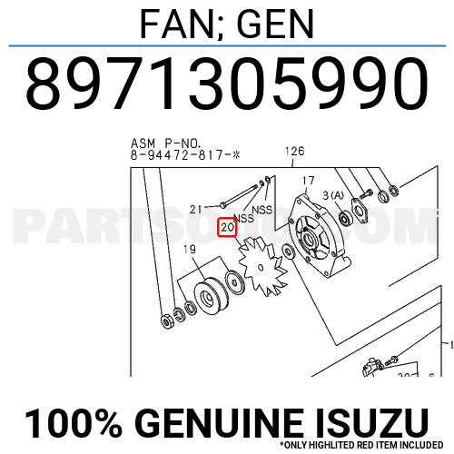 FAN; GEN 8971305990 | Isuzu Parts | PartSouq
