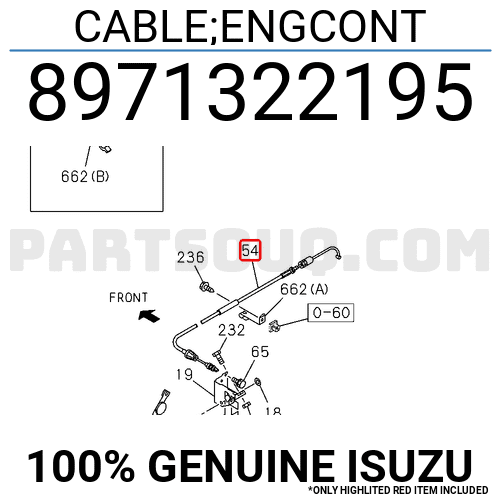 CABLE;ENGCONT 8971322195 | Isuzu Parts | PartSouq