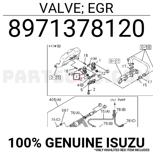 VALVE; EGR 8971378120 | Isuzu Parts | PartSouq