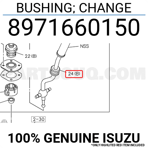 BUSHING; CHANGE 8971660150 | Isuzu Parts | PartSouq