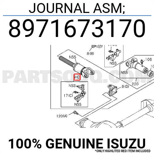 JOURNAL ASM; 8971673170 | Isuzu Parts | PartSouq