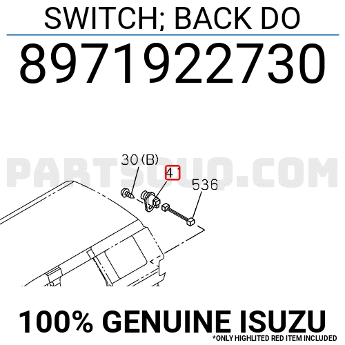 SWITCH; BACK DO 8971922730 | Isuzu Parts | PartSouq