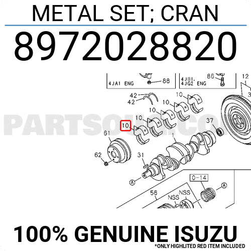 METAL SET; CRAN 8972028820 | Isuzu Parts | PartSouq