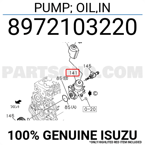 PUMP; OIL,IN 8972103220 | Isuzu Parts | PartSouq