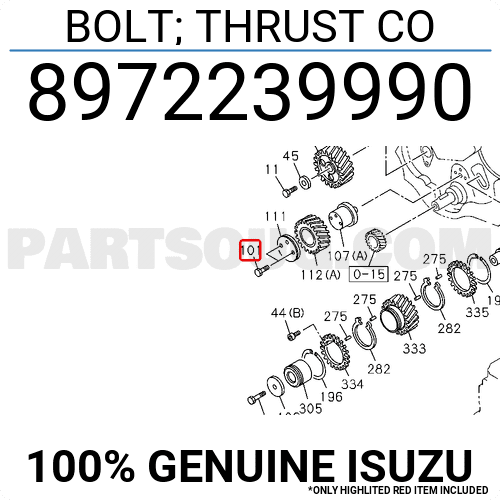 BOLT; THRUST CO 8972239990 | Isuzu Parts | PartSouq