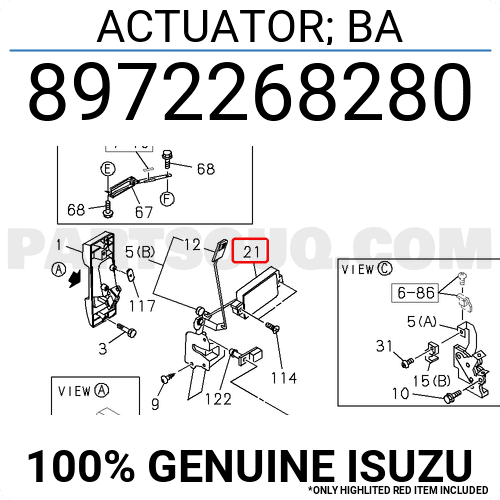 ACTUATOR; BA 8972268280 | Isuzu Parts | PartSouq
