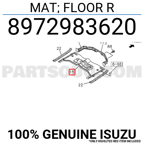 MAT; FLOOR R 8972983620 | Isuzu Parts | PartSouq