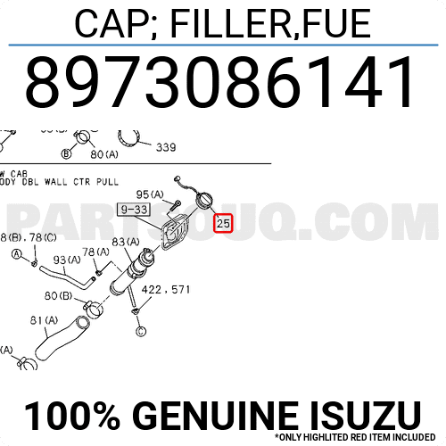 CAP; FILLER,FUE 8973086141 | Isuzu Parts | PartSouq