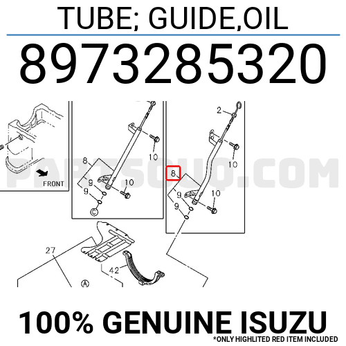 TUBE; GUIDE,OIL 8973285320 | Isuzu Parts | PartSouq