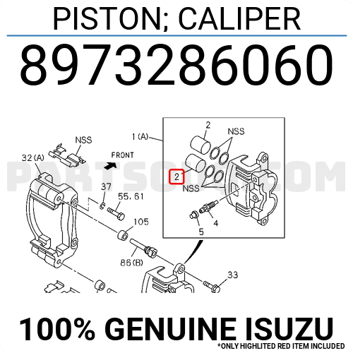 PISTON; CALIPER 8973286060 | Isuzu Parts | PartSouq