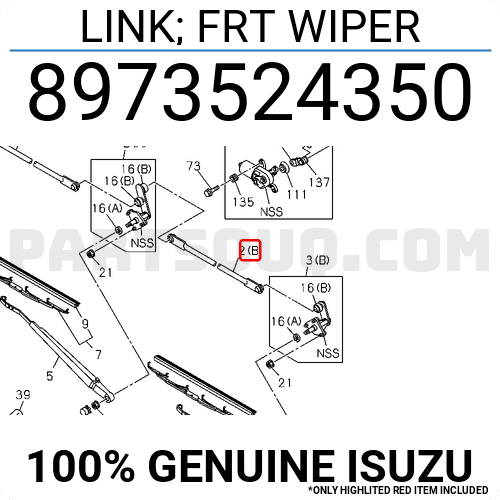 LINK; FRT WIPER 8973524350 | Isuzu Parts | PartSouq