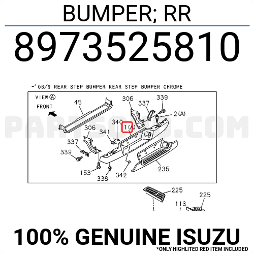 BUMPER; RR 8973525810 | Isuzu Parts | PartSouq