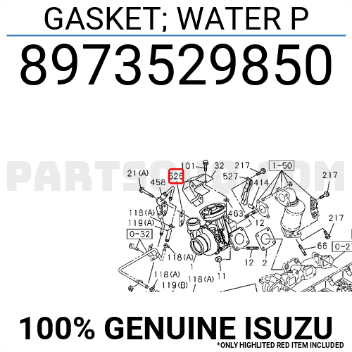 GASKET; WATER P 8973529850 | Isuzu Parts | PartSouq
