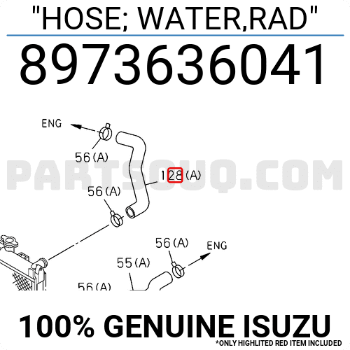 HOSE; WATER,RAD 8973636041 | Isuzu Parts | PartSouq