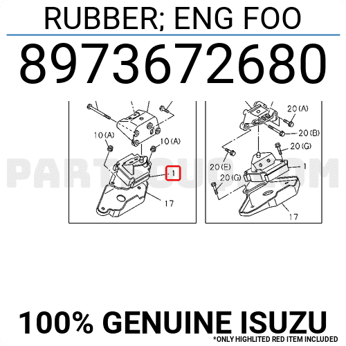 RUBBER; ENG FOO 8973672680 | Isuzu Parts | PartSouq